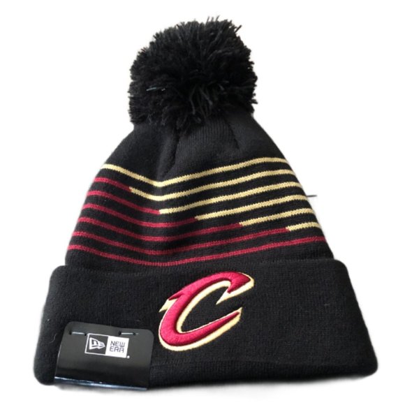 New Era | Accessories | Nwt Cleveland Cavaliers New Era Logo Zig Zag Cuffed Pom Knit Beanie Hat ...